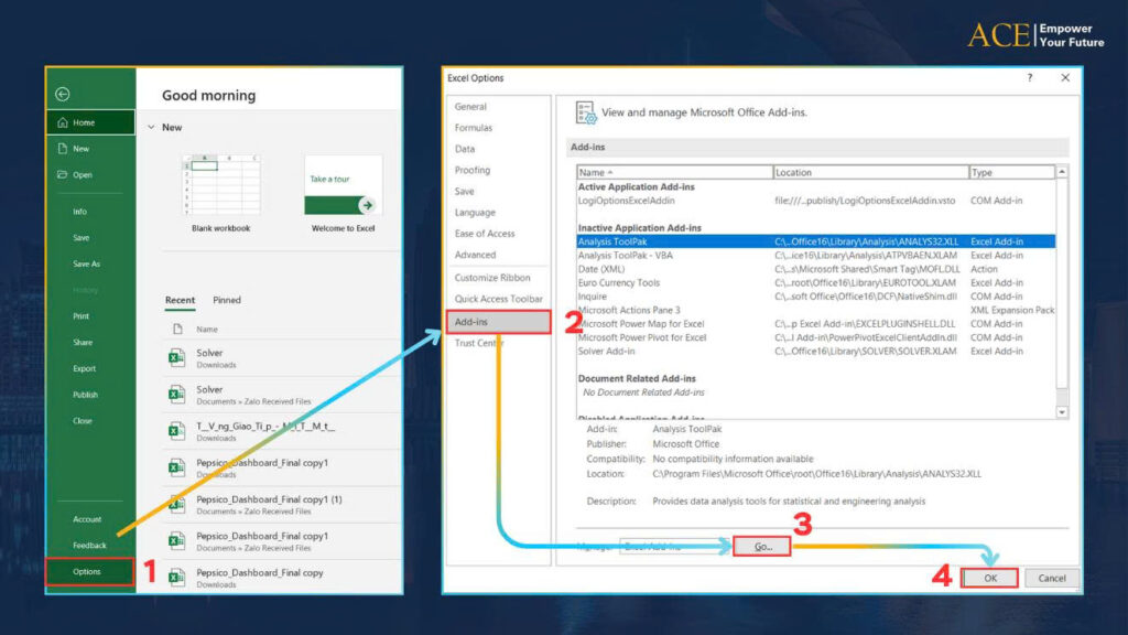 Hướng dẫn cài đặt Excel Analysis Toolpak trên Mac và Windows