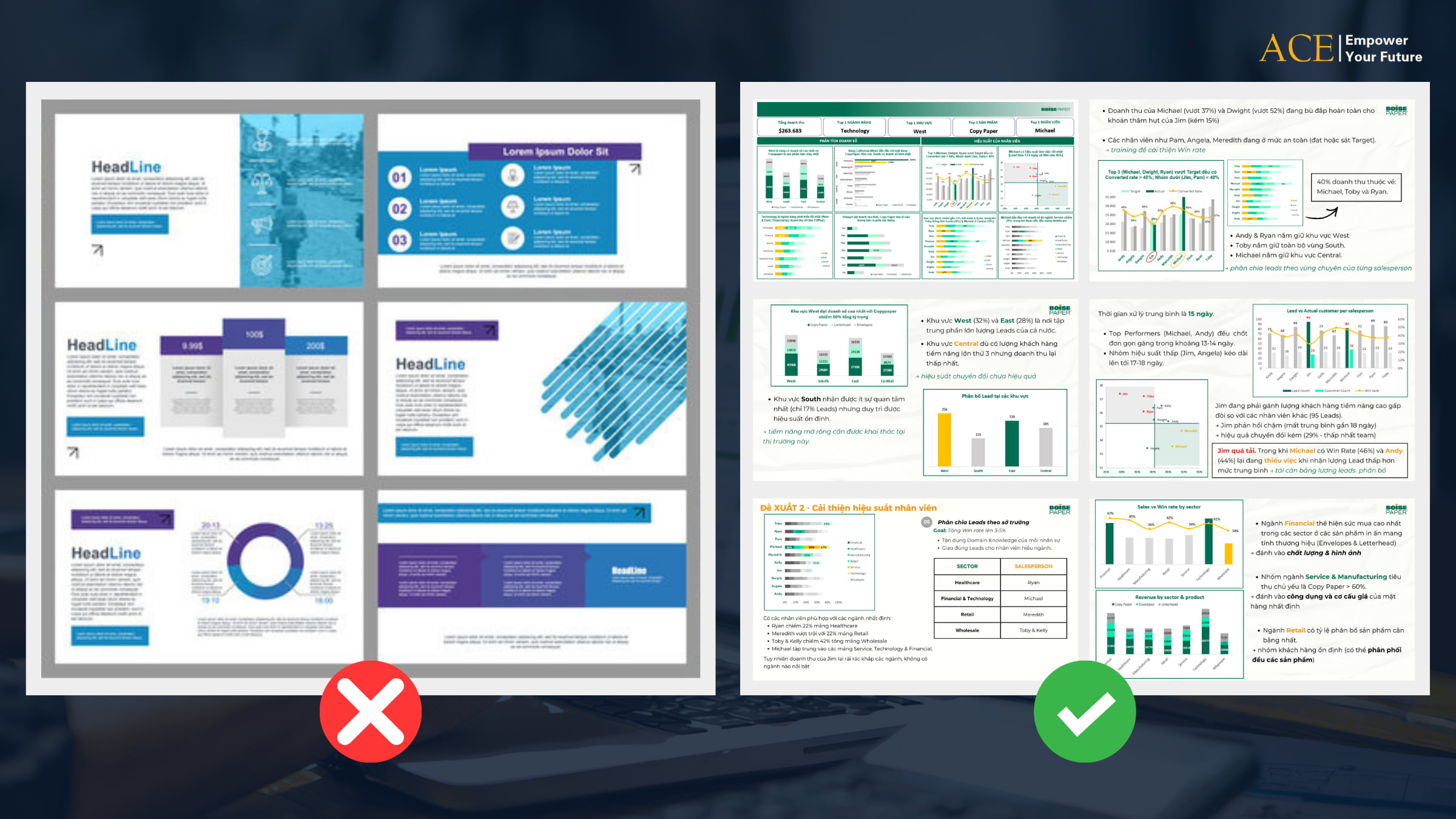 Layout một Slide chuyên nghiệp trong Data Visualization - ACE Academy